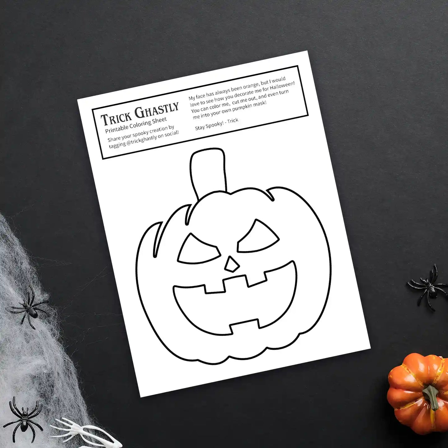 FREE Trick Ghastly Printable Coloring Sheet